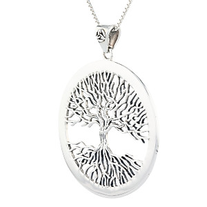 Jewelry Trends Large Celtic Tree of Life Protection Pendant Necklace 18"