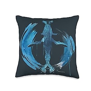 Avatar Way of Water Tulkun Tribal Art Circle Throw Pillow, 16x16, Multicolor