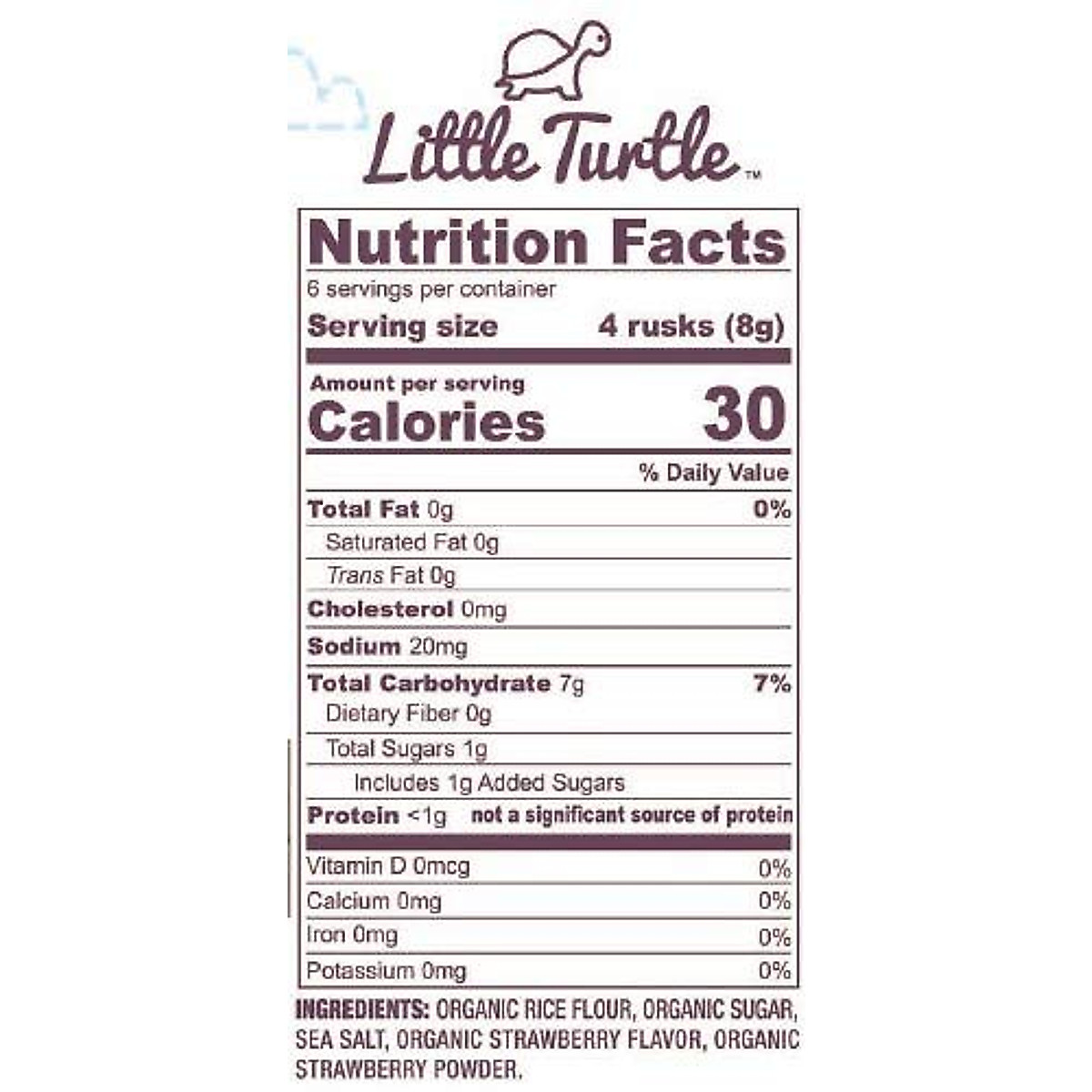 Little Turtle Rice Teethers Combo Pack, Organic Strawberry & Blueberry & Carrot Flavor, 12 wrapped 2 Pack, 4 Count