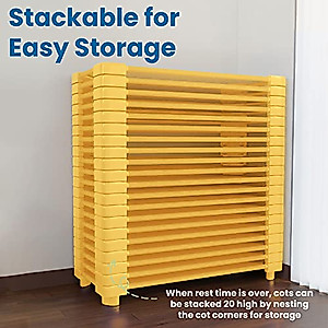 ECR4Kids Stackable Kiddie Cot, Standard Size, Classroom Furniture, Ready-To-Assemble, Yellow, 6-Pack