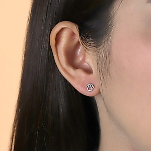 Boma Jewelry Sterling Silver Paw Print Stud Earrings