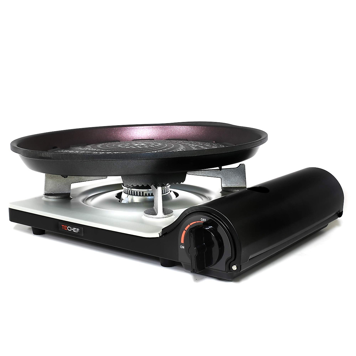 TECHEF - Stovetop Korean BBQ Non-Stick Grill Pan with Agni Portable Gas Stove Burner, Made in Korea (AGGPCB)