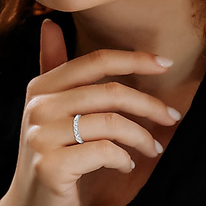 AGS Certified 1/2 Carat TW Five Stone Diamond Wedding Band in 10K White Gold