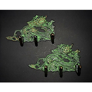 Uniquebazar4u Brass Dragon Wall Hook Handiscrafts Flying Dragon Wall Clothes Hanging Hook