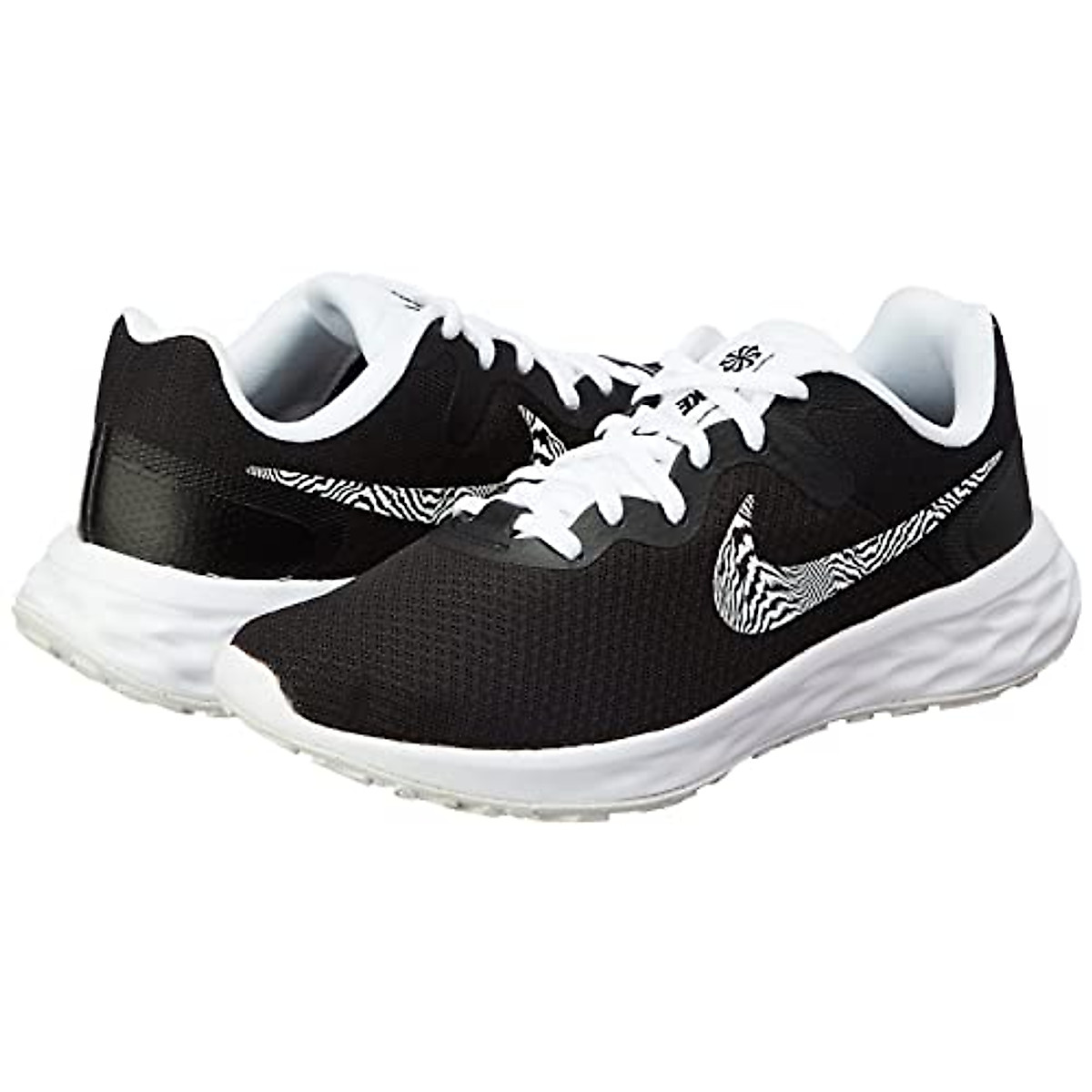 Nike Women's Revolution 6 Next Nature Running Shoes, Black/White, 8 M US