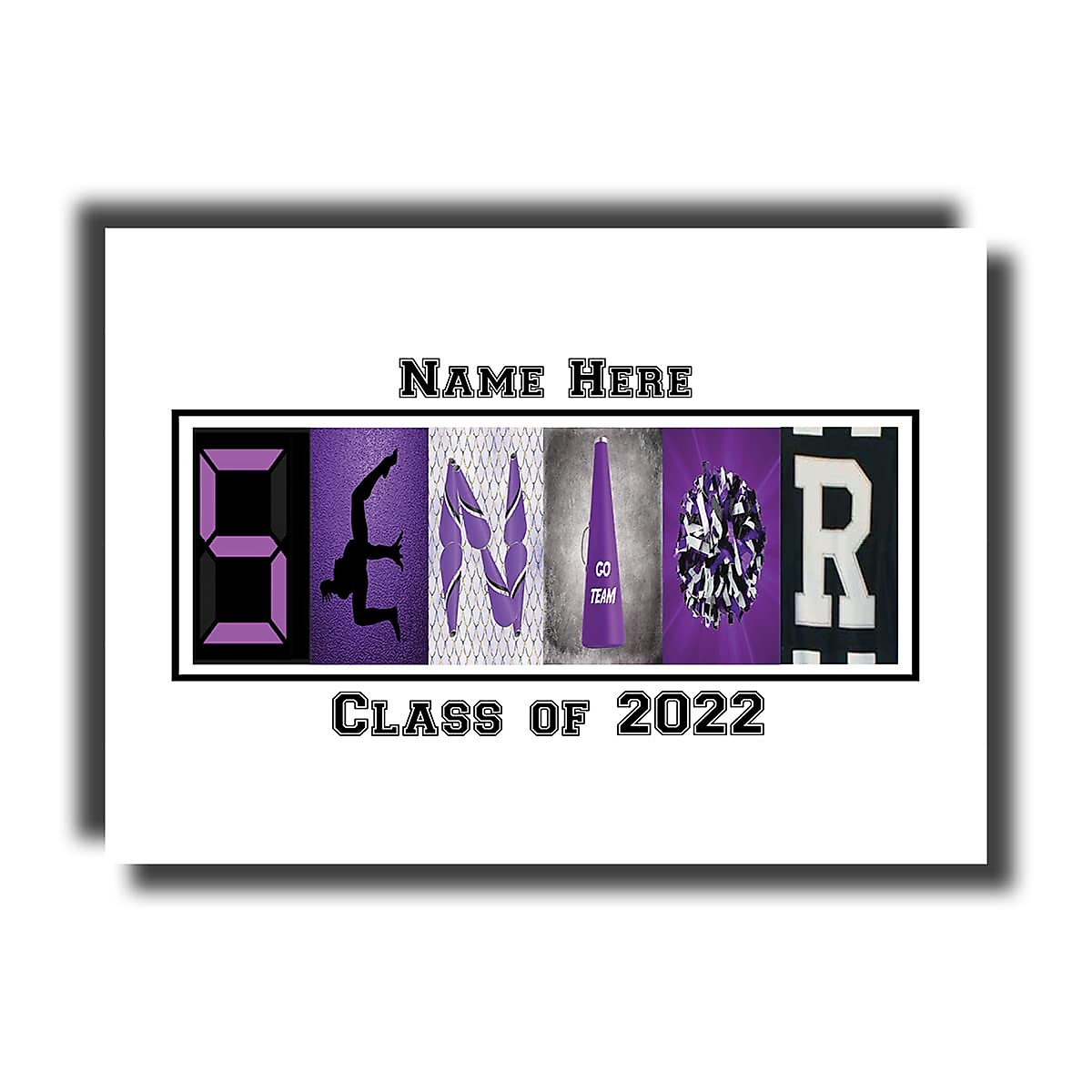 Personalized Senior night Cheer Gift, Team Gifts, Class of 2021, Party Decor, 8x10 or 11x14 printed on matte photo paper