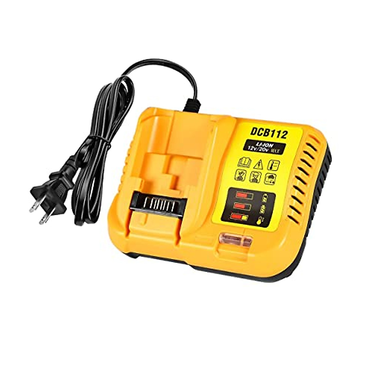 Replacement for Dewalt 20V Battery Charger DCB112, Compatible with Dewalt 12V 20V Max Lithium Battery DCB201 DCB204 DCB205 DCB206 DCB120 DCB127 DCB112 DCB115 DCB118 DCB107 DCB105 DCB102