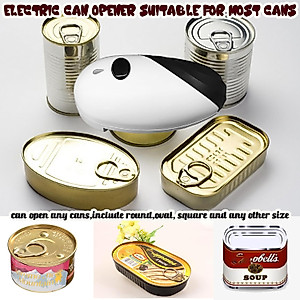 LEQOS Electric Can Opener For Kitchen One Touch Automatic Can Opener Electric for Any Size Can Hands Free Battery Operated Can Opener For Seniors Arthritis Smooth Edge Portable Food-Safe (Dark Black)