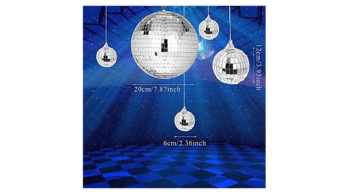 8-Piece Mirror Disco Ball Set for Festive Parties