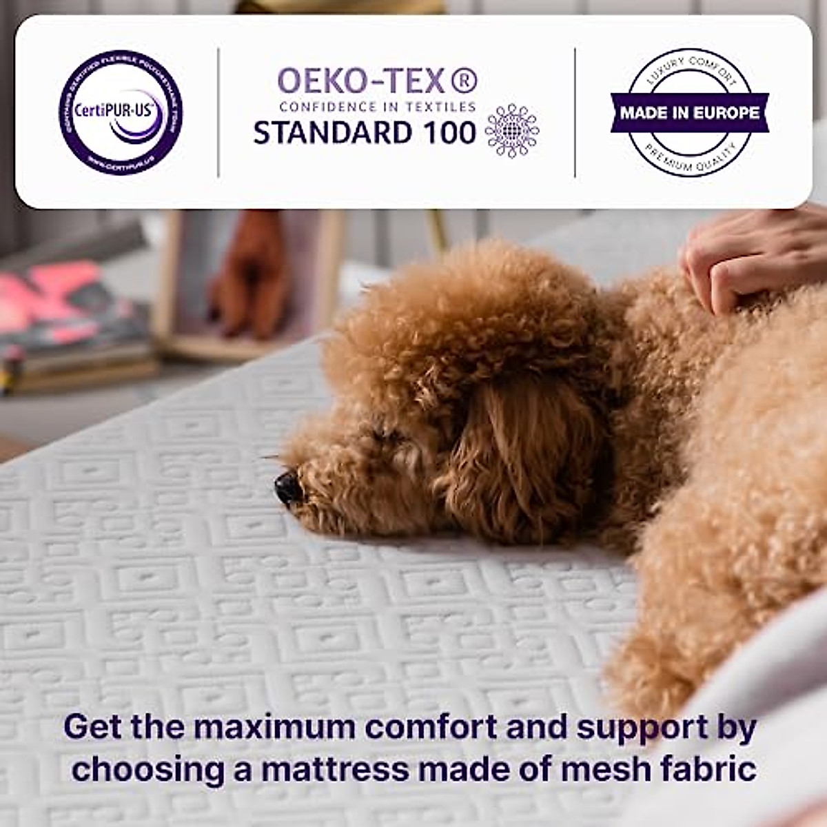 NapQueen 10 Inch Cooling Gel Full Size Medium Firm Memory Foam Mattress, Bed in a Box, White