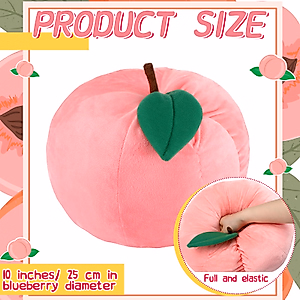Beeveer Peach Plush Christmas Decorative Gift Cute Fruit Plush Pillow Kawaii Hugging Plushies Soft Novelty Toy Cushion Seat Xmas Decor for Kids Girl