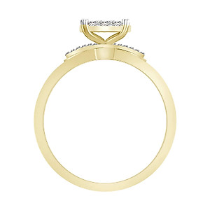 Eternal Bliss 0.07 cttw Round Natural Diamond Wedding Engagement Bridal Set In 10K Yellow Gold (8)