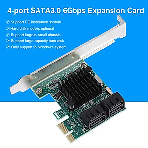 SATA 3.0 Expansion Card, 4Port PCIE to SATA 3.0 Expansion Controller Card, Rear SATA3.0 Interface, 4U, 2U Universal, Thick GoldPlated PCIE Interface, Fourlayer Circuit Board, Three Modes
