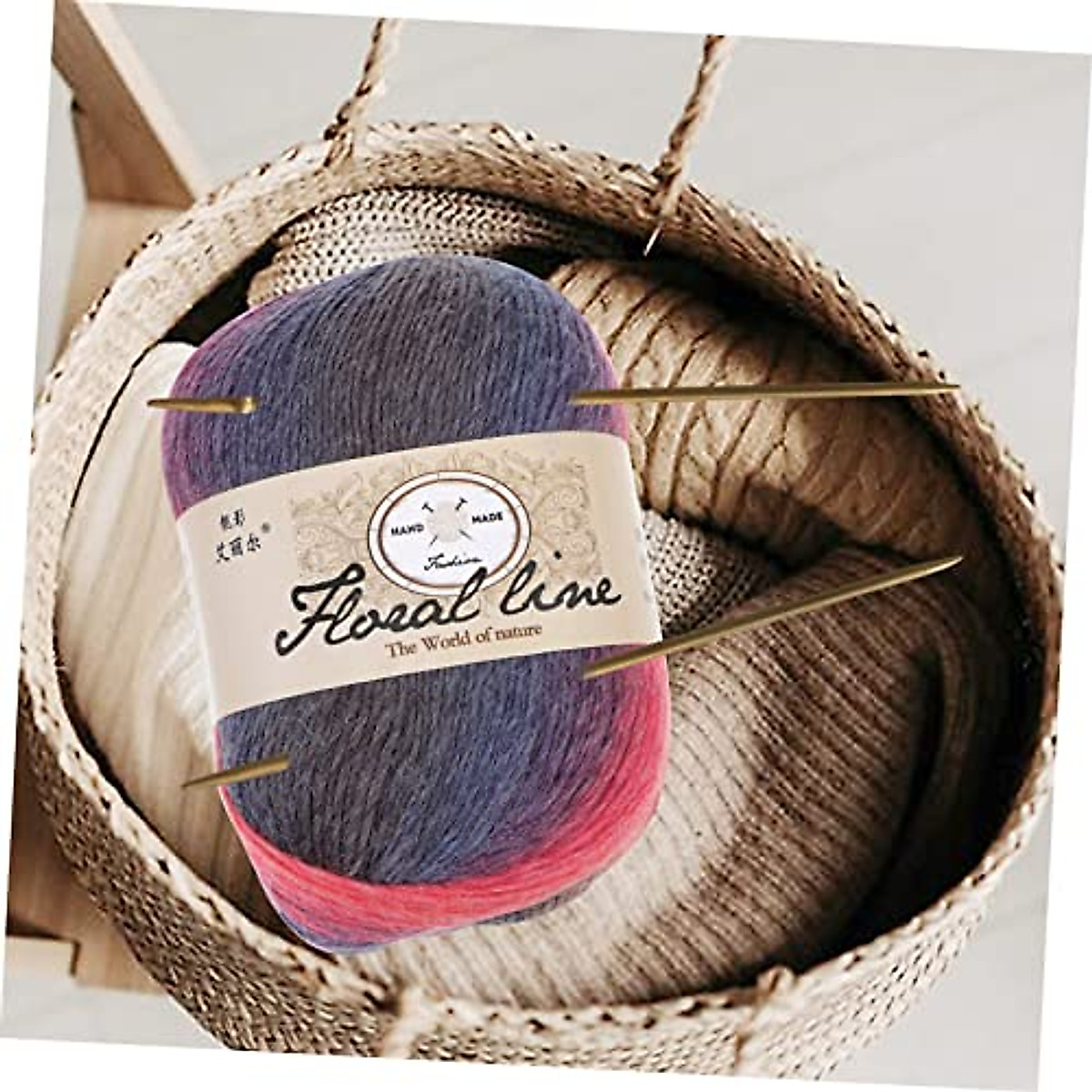 FAVOMOTO 1 roll Floss Crochet D Weaving Rainbow and Scarf Yarns Kit Bulk Balls Soft Threads Color Shawl Supplies for Hat Yarn Handmade Hand- Hand-Knitted Segment Knitwear DIY Cross