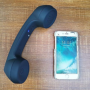 Retro Phone Handset Wireless Bluetooth Handset Mic Headphones Comfort Mic Speaker Phone Call Receiver Compatible with iPhone iOS Android iOS Cell Phone Telephone