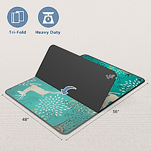 Mapuon Heavy Duty Desk Chair Mat for Carpet & Hardwood Floors, 48" x 36" Exquisite Jacquard Floor Mat Office Chair Mat for Carpeted Floors and Hardwood Floor for Home Office