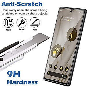 [4+3Pack] Glass Screen Protector for Google Pixel 7 5G, 9H Tempered Glass, Ultrasonic Fingerprint Compatible,HD Clear Case Friendly