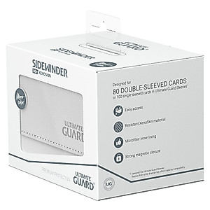 Ultimate Guard Sidewinder 80+, Deck Box for 80 Double-Sleeved TCG Cards, White, Magnetic Closure & Microfiber Inner Lining for Secure Storage