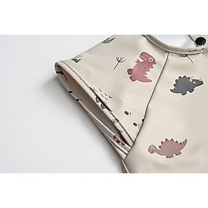 GZMM Waterproof Baby Bibs,Infant Toddler Extra Cover Feeding Bib With Food Catcher,Easy Clean & Washable