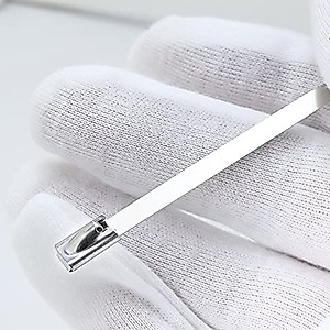 100PCS 3.9 inch 304 Stainless Steel Zip Ties Metal Zip Ties Heavy Duty Locking Cable ties Strap for Exhaust Wrap, Garage, Outdoor (3.9)