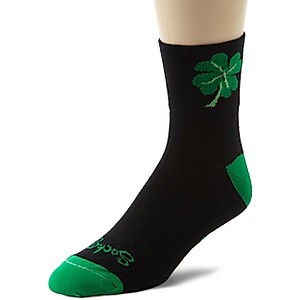 SockGuy Men's Lucky Socks, Black, Sock Size:10-13/Shoe Size: 6-12