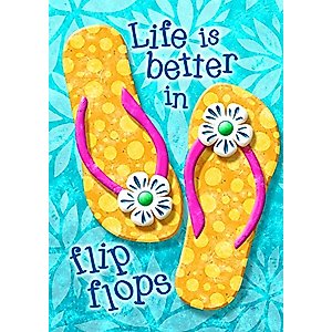 Toland Home Garden 1112096 Flip Flop Life Summer Flag 12x18 Inch Double Sided for Outdoor Beach House Yard Decoration