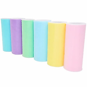Morex Ribbon 1366P6-950 Pastel Tulle 6" X 150 YD Nylon Tulle for Rainbow Tutu Skirt, Assorted (6-Pack), Real Unicorns Gifts for Girls, Baby Boy Gifts for Baby Shower, Happy Easter Basket Ideas