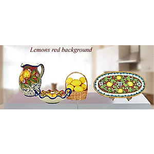 CERAMICHE D'ARTE PARRINI - Italian Ceramic Spoon Rest Holder Decorated Lemons Pottery Art Hand Painted Made in ITALY Tuscan