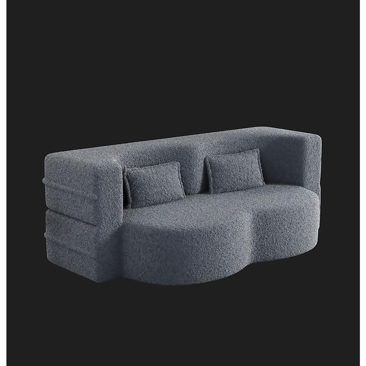 Tdewlye Folding Sofa Bed, Fold Out Futon Sofá Bed, Foldable Floor Couch Bed with Memory Foam, Convertible Full Sleeper Couch Bed, Stylish Lazy Sofa Bed for Living Room, Guest Room (Grey-k)