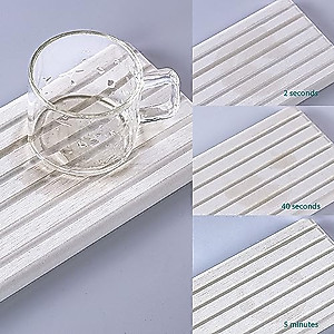 Instant Dry Sink Organizer(8.27" X 3.94"), Diatomaceous Earth Kitchen Soap Tray Set of 2, Storage Rack Under Sink in The Modern Home