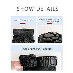 VIWINVELA Kids Knee Pads and Elbow Pads Set Toddler Soft Protective Gear Black M