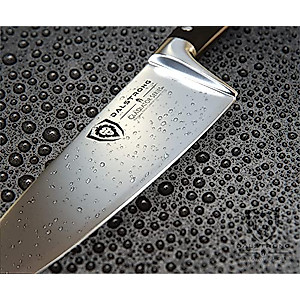Dalstrong Gladiator Elite Series Forged High Carbon German Steel Chef Kitchen Knife with Black G10 Handle, 6 Inches, Sheath Included