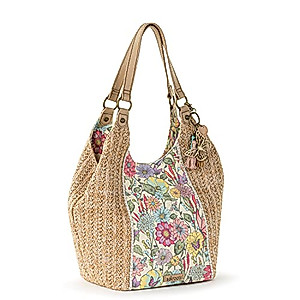 Sakroots Roma Straw Shopper, Pinkberry in Bloom