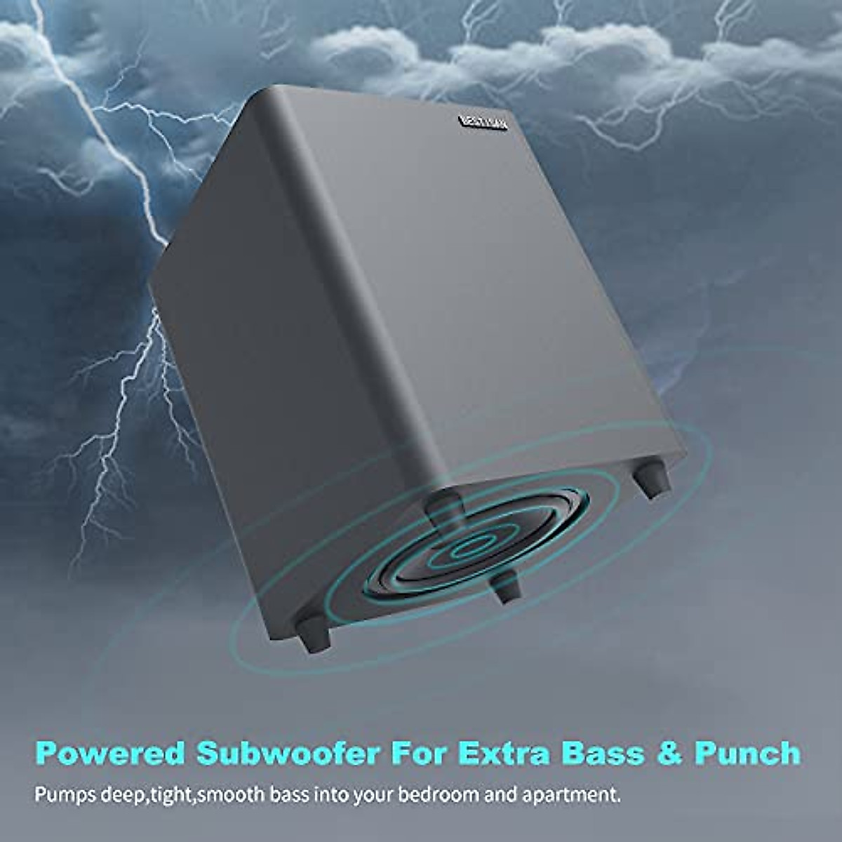 BESTISAN 6.5’’ Subwoofer, Powered Home Audio Sub woofer with Deep Bass in Compact Design, for Studio and Home Theater, Black,SW65C