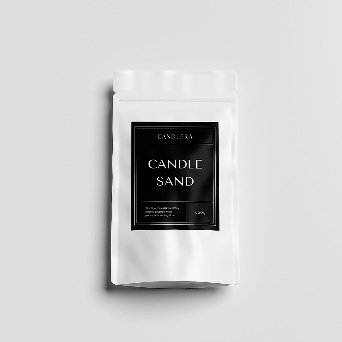 Candlera Pearled Candle Sand - 650g / 23 oz +30 Cotton Wicks, Unscented, Non-Toxic Luxury Candle Powder, Long-Lasting 80+ Hours, Eco-Friendly, Refillable White Candle with 30 Wicks Included