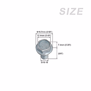 METALLIXITY Flanged Hex Head Bolts (5/16-18 x 5/8") 8pcs, Hexagon Serrated Flange Bolt Carbon Steel Screw - for House Construction Hardware Fasteners