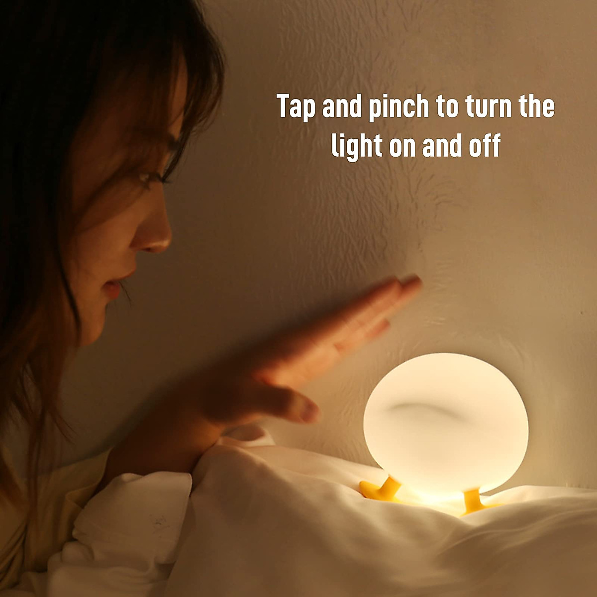 DCQRY Cute Duck Butt Night Light, Animal Silicone Nursery Night Light with Touch Sensor USB Rechargeable Table Lamp Dimming Bedside Lamp for Baby Girls Women Bedrooms Living Room