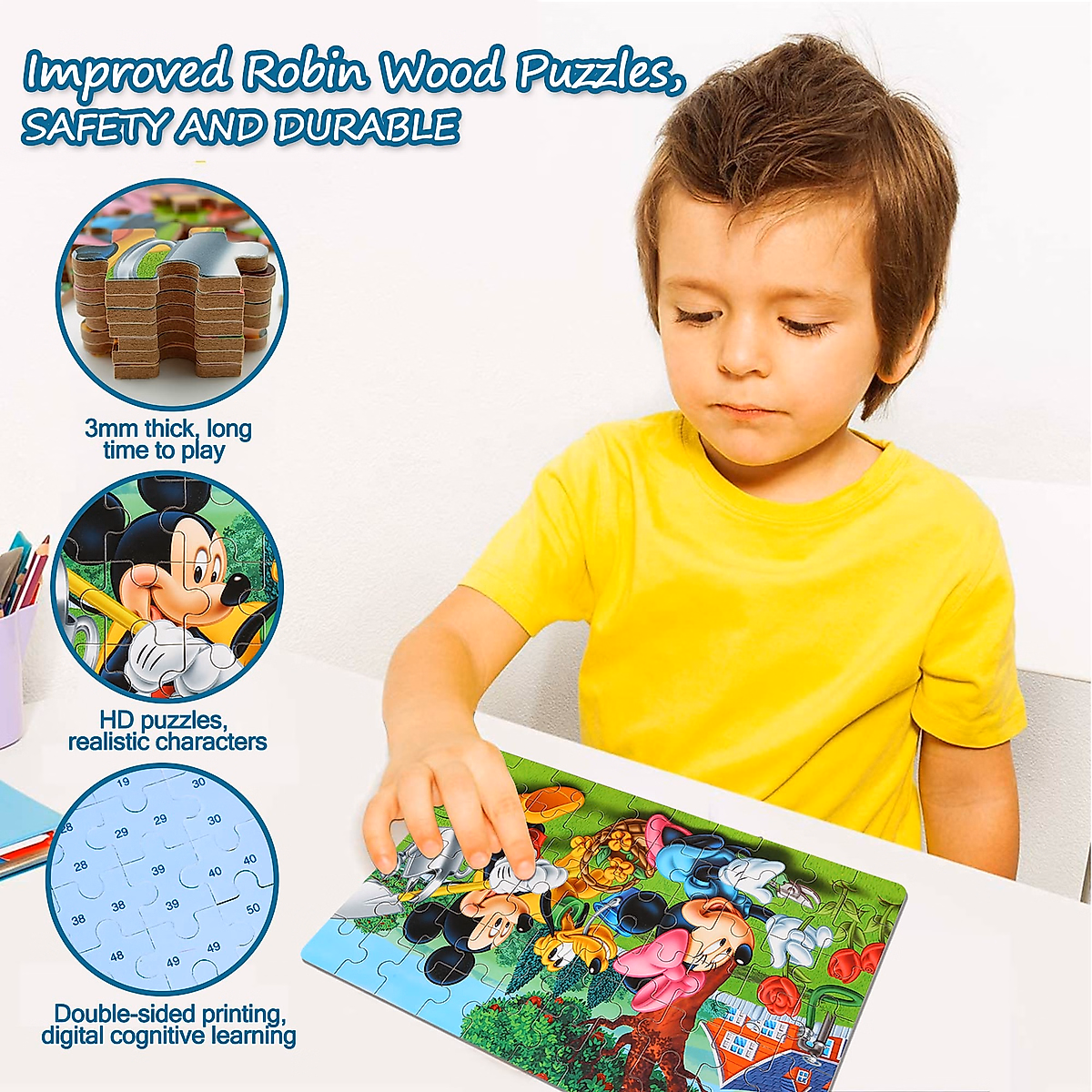 LELEMON Puzzles for Kids Ages 4-8,60 Piece Puzzles for Kids Ages 3-5,Jigsaw Puzzles Kids Puzzles in Metal Box,Educational Puzzle Games Puzzle Toys