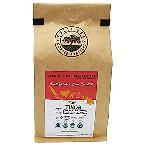 Organic Timor Roasted Whole Coffee Beans 12oz, Medium Roasted Coffee, Syrupy Notes, Dark chocolate, Roasted Fresh By Hand, Small Batches, Fair Trade, Perfectly Balanced Taste. (3 Pack)