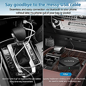Geohyecc Wireless CarPlay Adapter for iPhone,2023 Newest Apple CarPlay Wireless Dongle for OEM Factory CarPlay Cars,Built-in 5G Chip&5.8 GHZ WiFi Rate,Auto Connect No Delay Online Update,Plug&Play