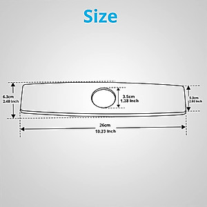 Wovier Faucet Plate,Matte Black Sink Hole Cover Plate,10" Rectangle Escutcheon Plate 304 Circular Stainless Steel Deck Plate for 1 or 3 Hole Bathroom or Kitchen Sink Faucet Mixer Tap