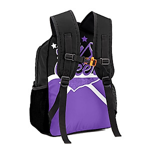 SunFancyCustom Star Cheerleaders Cheer Purple Backpack Personalized Daypack Laptop Travel Hiking Bag with Name