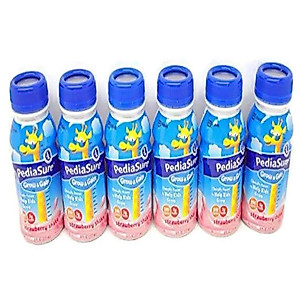 PediaSure Grow & Gain Strawberry Shakes 6 (8 Oz.) Bottles - Small Storage Space Friendly!