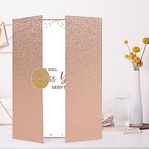 Holkcog Farewell Guest Book Alternative, Farewell Gifts for Coworkers Friends, Rose Gold We Will Miss You Signature Board, Happy Retirement Party Decorations, Going Away，Farewell Card for Women Men