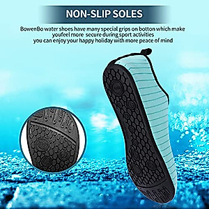 BowenBo Water Sports Barefoot Women's Men's Outdoor Beach Swimming Aqua Socks Quick-Dry Boating Fishing Diving Surfing Exercise (34-35,Green)