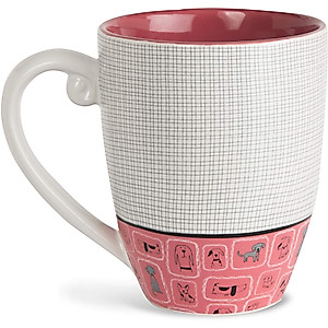 Pavilion Gift Company Dog Mom Coffee Mug Tea Cup, 20 oz, Pink