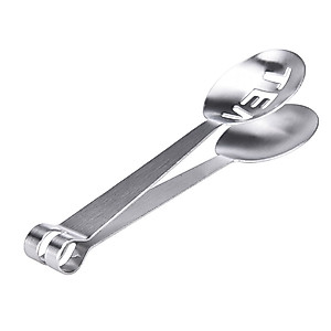 DINGJIN 2 Piece Stainless Steel Tea Tongs Teabag Squeezer Strainer Holder Grip Metal Spoon Mini Sugar Clip Kitchen Bar Tools