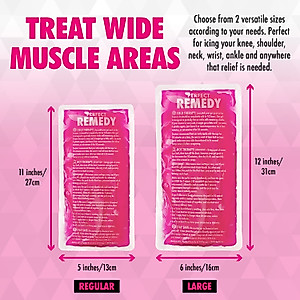 Perfect Remedy 2-Pack Gel Ice Packs for Injuries, Soft and Flexible Hot & Cold Compress, Soothing Ice Packs Aid for Sprains, Strains & Soreness conditions, Alternative to Hot Water Bottles (Pink, Reg)