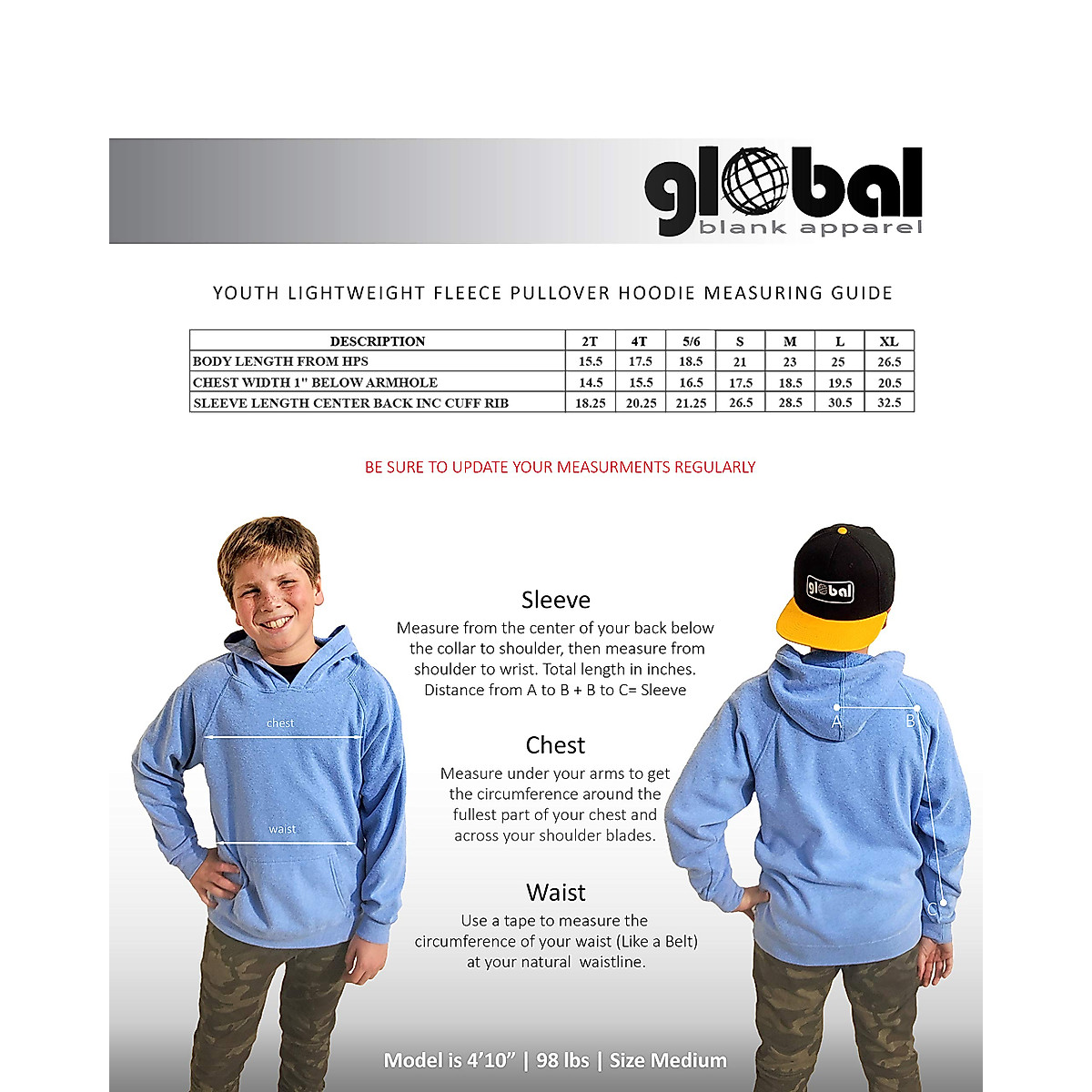 Global Blank Youth and Toddler Hoodies Super Soft Lightweight Pullover Sweatshirt Kids Hoodie for Boys and Girls,Grey,Medium