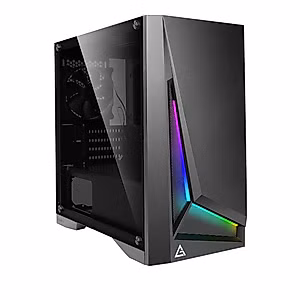 Antec Dapper Dark Phantom DP301M Black Steel/ARGB Lighting/Tempered Glass Side Panel Compact Micro-ATX Gaming Case